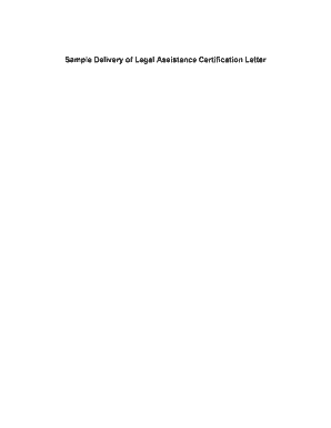 Fillable Online Sample Delivery of Legal Assistance Certification ...
