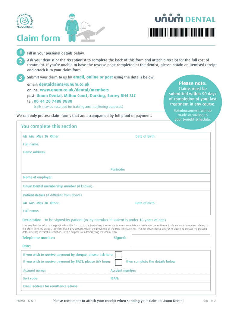 Fillable Online 7543 Vhi Dental claim form.indd Fax Email Print - pdfFiller