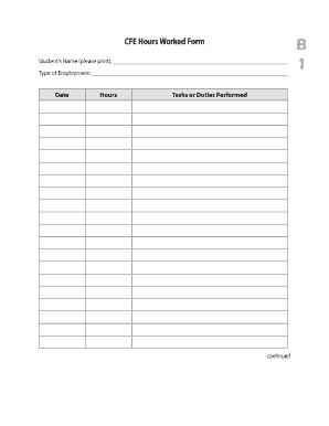 Fillable Online B1 CFE Hours Worked Form - edu.gov.mb.ca Fax Email ...