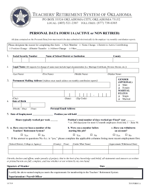 Fillable Online TRS FORM 1A Fax Email Print - pdfFiller