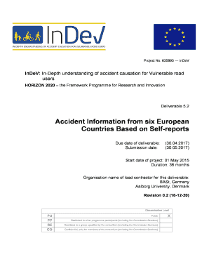 Fillable Online Accident Information from six European Countries Based ...