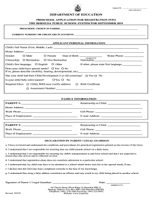 Fillable Online BPSS Registration Form for Preschool. PowerSchool Report Fax Email Print - pdfFiller