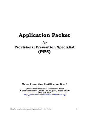 Fillable Online Forms Packets for PPS - Non-fillable (effective 3-1-18 ...