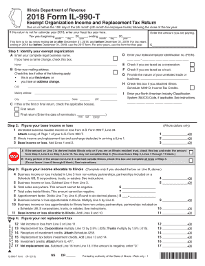 Fillable Online 2018 Form IL-990-T Fax Email Print - pdfFiller