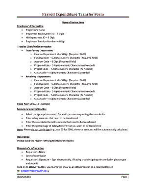 Fillable Online Payroll Reallocation Form Fax Email Print - pdfFiller