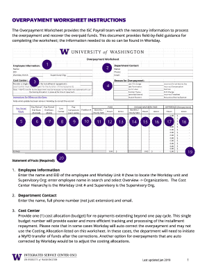 Fillable Online Overpayment Worksheet Instructions Fax Email Print - pdfFiller