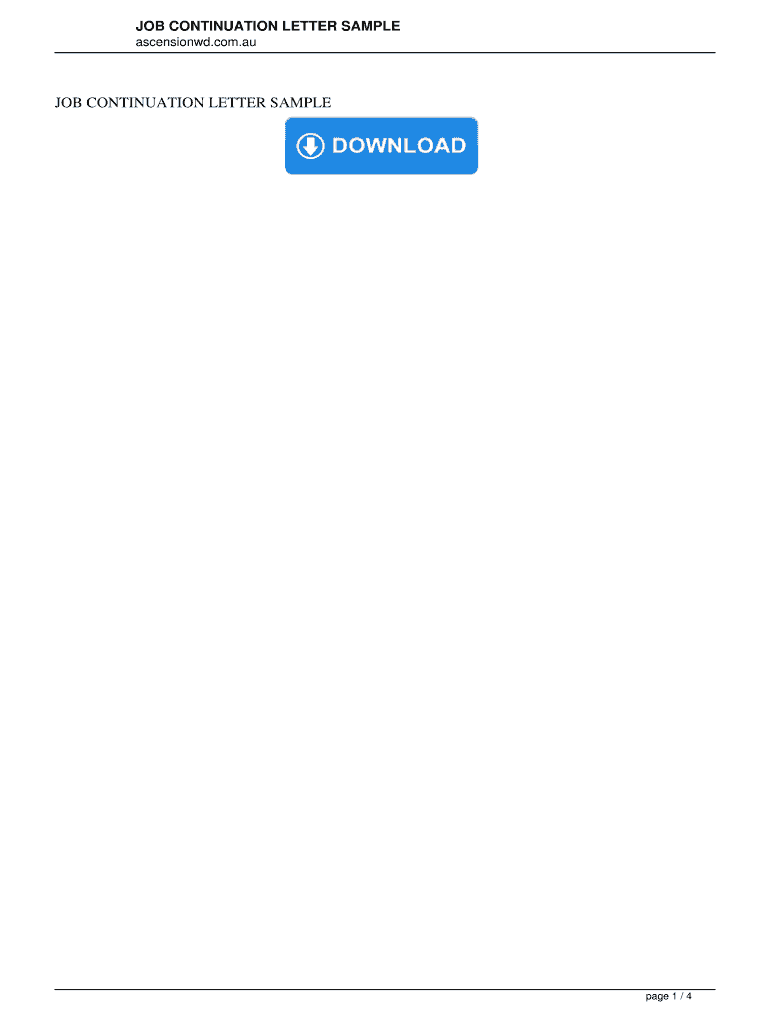 Fillable Online DOWNLOAD JOB CONTINUATION LETTER SAMPLE. free download ...
