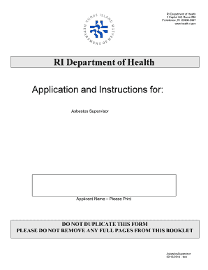Fillable Online Application and Instructions for: RI Department of ...