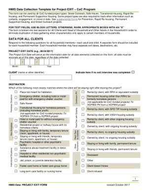 Fillable Online HMIS Data Collection Template for Project EXIT * CoC ...