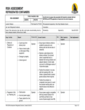 Fillable Online HAZARD/RISK ASSESSMENT FORM Fax Email Print - pdfFiller