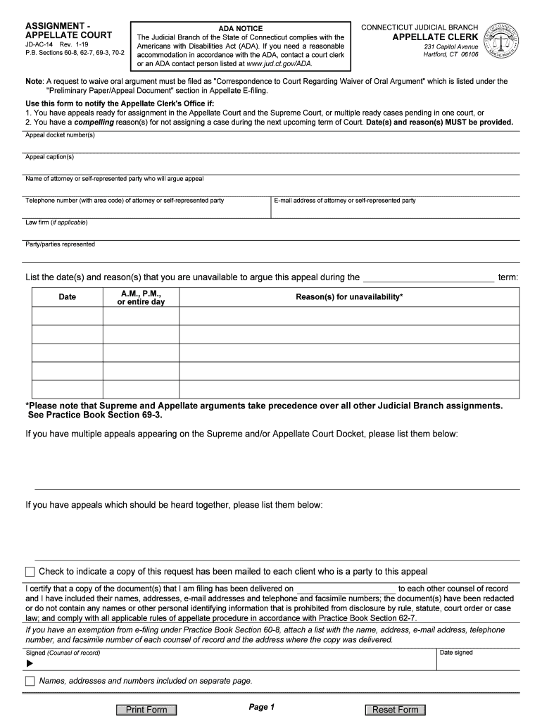 CT JD-AC-14 2019 - Complete Legal Document Online | US Legal Forms
