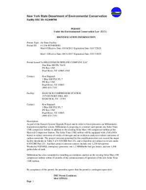 Fillable Online Hancock Compressor Station - Air State Facility Permit ...
