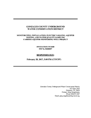 Fillable Online GONZALES COUNTY UNDERGROUND WATER CONSERVATION ... Fax ...