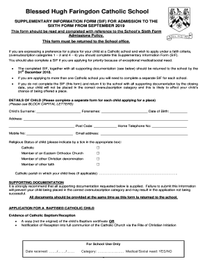 Fillable Online SUPPLEMENTARY INFORMATION FORM (SIF) FOR ADMISSION TO ...