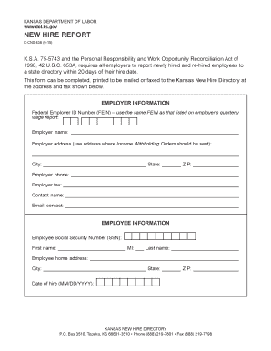 Kansas New Hire Reporting Form - Fill Online, Printable, Fillable ...