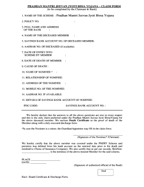 Pmjjby Claim Form - Fill Online, Printable, Fillable, Blank | pdfFiller