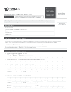 Fillable Online Easy protect Proposal Form V2 - Aegon Life Fax Email ...
