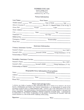 Fillable Online David Korber, Korber Eye Care & Surgery Center ...