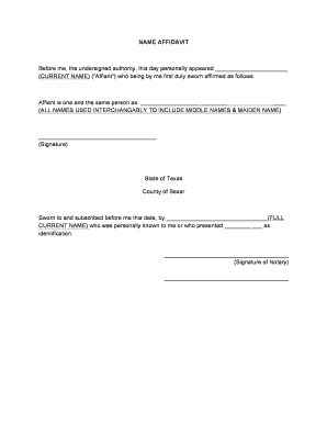 Fillable Online NAME AFFIDAVIT - blank.docx Fax Email Print - pdfFiller