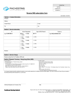 Fillable Online pachosting Domain Name Sever (DNS) Update Request Form ...