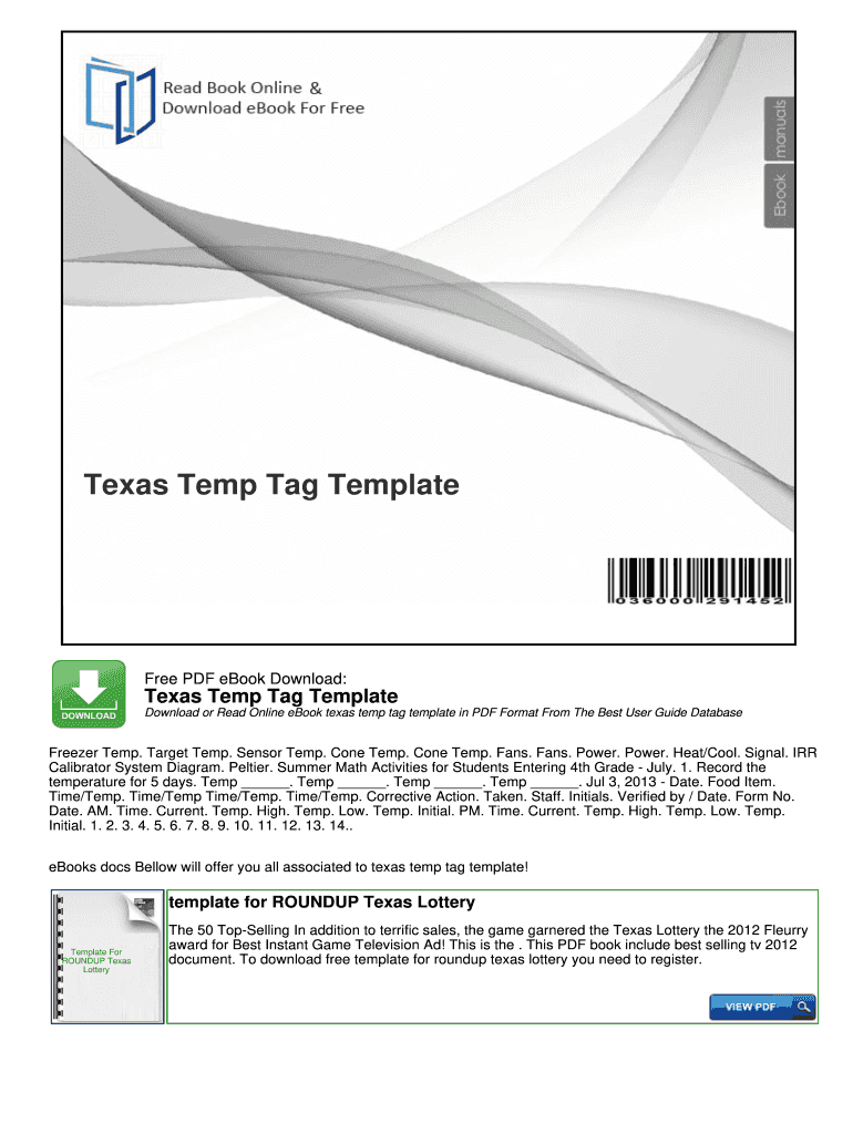 Pdf Blank Printable Temporary License Plate Template Fill Online 