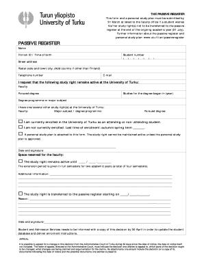 Fillable Online utu THE PASSIVE REGISTER - utu Fax Email Print - pdfFiller