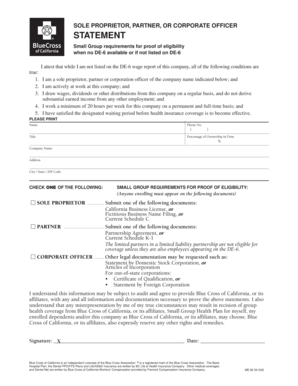 Fillable Online SOLE PROPRIETOR, PARTNER, OR CORPORATE OFFICER Fax ...