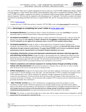Fillable Online The Level I PASRR Form is used to identify individuals ...