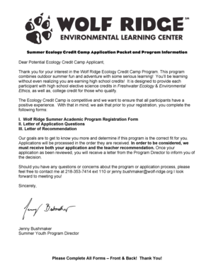 Fillable Online wolf-ridge Application Form - Wolf Ridge - wolf-ridge ...