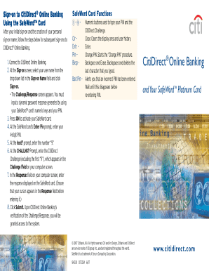 Fillable Online Sign-on to CitiDirect Online Banking Fax Email Print ...