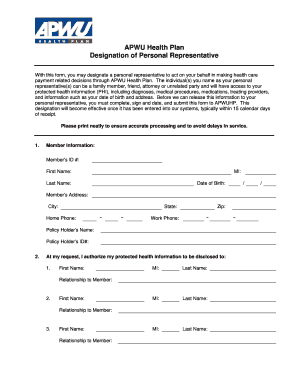 Fillable Online Get Your HIPAA Form - APWU Health Plan Fax Email Print ...
