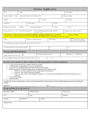 Fillable Online sac Mentee Application for fall 2014 Fax Email Print - pdfFiller