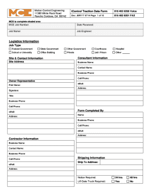 Fillable Online Motion Control Engineering 11380 White Rock Road Rancho ...