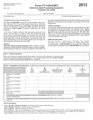 Fillable Online cultureandtourism Form CT-1120 EDPC - CT.gov ...