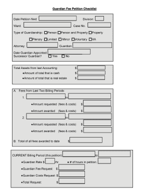 Fillable Online fljud13 Guardian Fee Petition Checklist Fax Email Print ...
