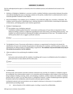 Fillable Online AGREEMENT TO MEDIATE - Judiciary of Virginia Fax Email ...