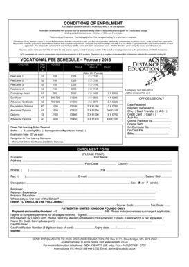 Fillable Online Enrolment Form - ACS Distance Education Fax Email Print ...