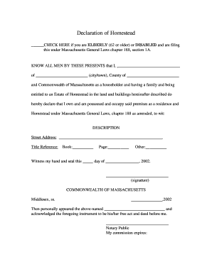Fillable Online Declaration of Homestead Form - lamplightergreen.com ...