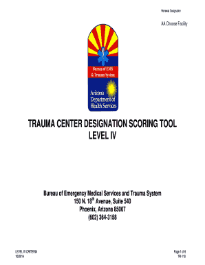 Fillable Online TRAUMA CENTER DESIGNATION SCORING TOOL Fax Email Print ...