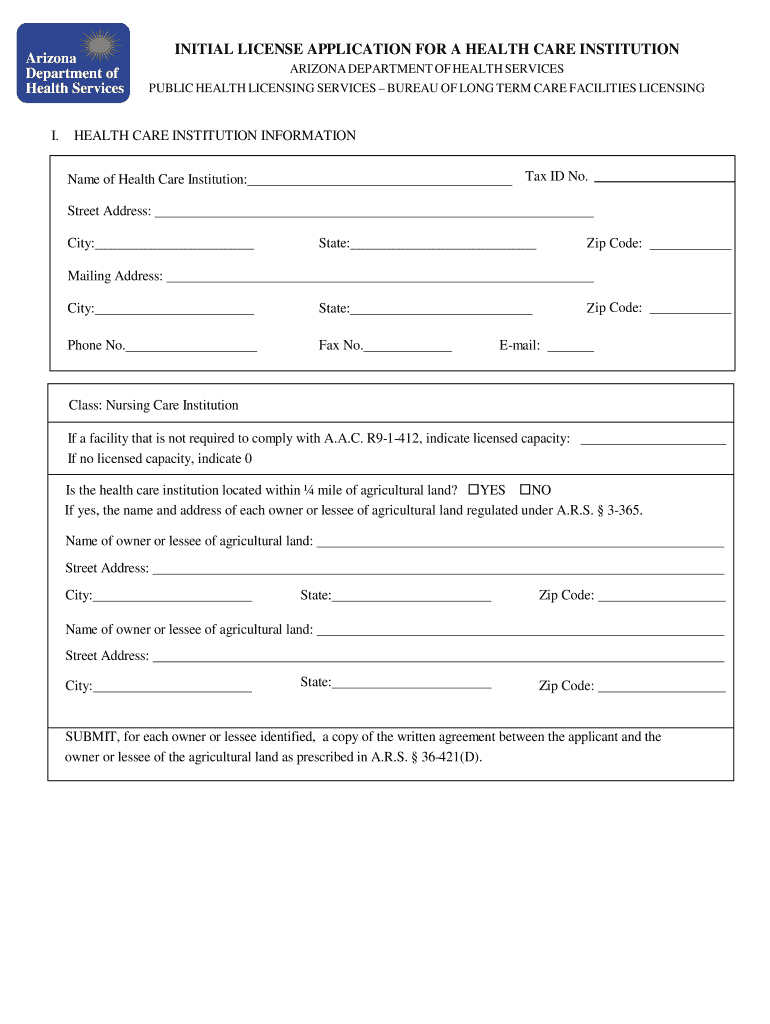 Fillable Online PUBLIC HEALTH LICENSING SERVICES BUREAU OF LONG TERM ...