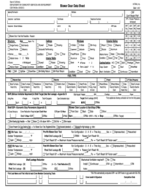 Fillable Online sbcounty CSD 704 Blower Door Data Sheet-030212 ...