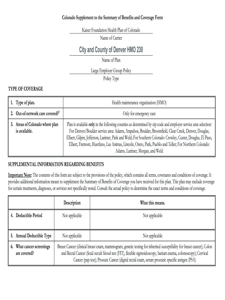 Fillable Online denvergov TYPE OF COVERAGE - denvergov Fax Email Print - pdfFiller