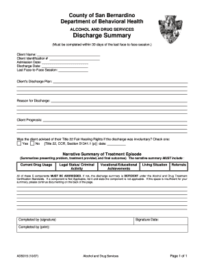 Discharge Summary Forms and Templates - Fillable & Printable Samples ...