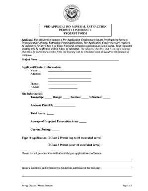 Fillable Online Mineral Extraction Pre-Application Fax Email Print ...