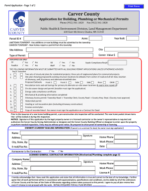 Fillable Online co carver mn Building Permit Application - Carver ...