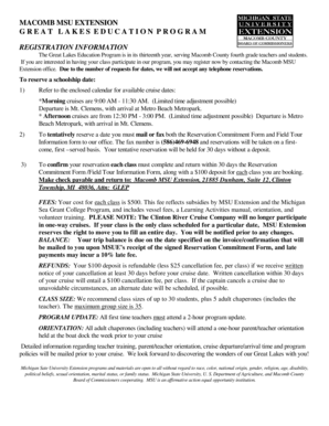 Fillable Online macombcountymi Registration Info and Reservation ...