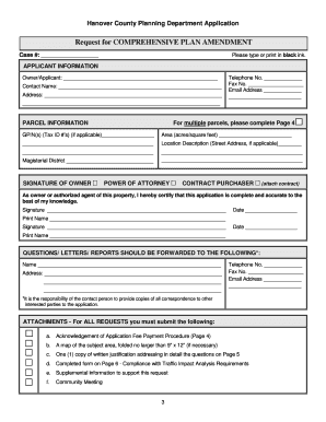 Fillable Online Comprehensive Plan Amendment Application Fax Email ...