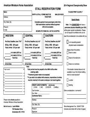 Fillable Online amha STALL RESERVATION FORM - American Miniature Horse ...