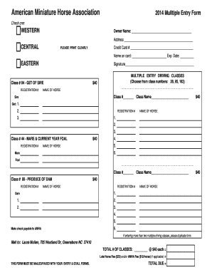Fillable Online amha Multiple Entry Form - American Miniature Horse ...