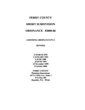 Fillable Online SHORT SUBDIVISION Fax Email Print - pdfFiller